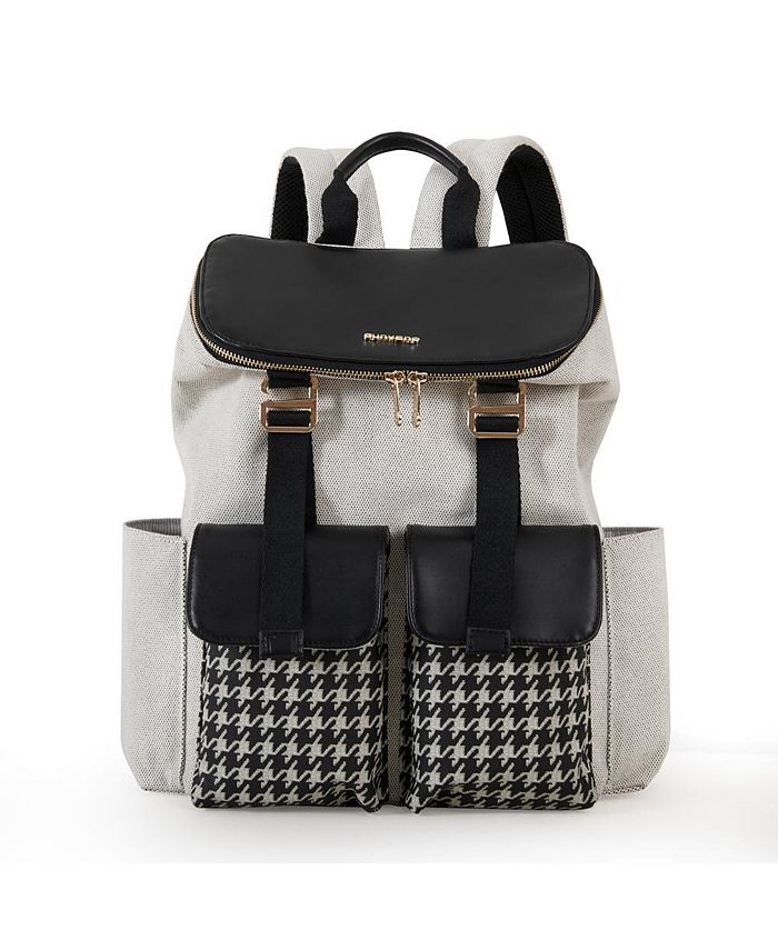 Sunveno White and Black Houndstooth Diaper Backpack - Macy's