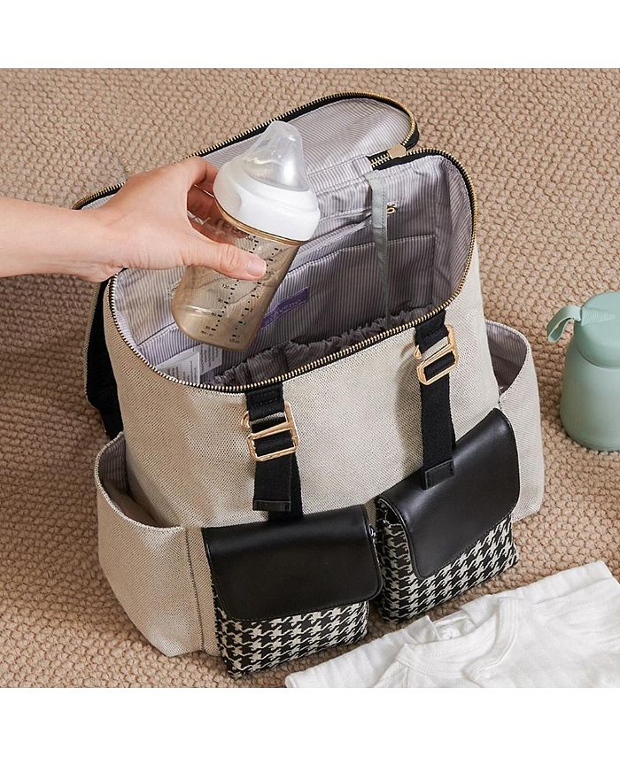 Sunveno White and Black Houndstooth Diaper Backpack - Macy's