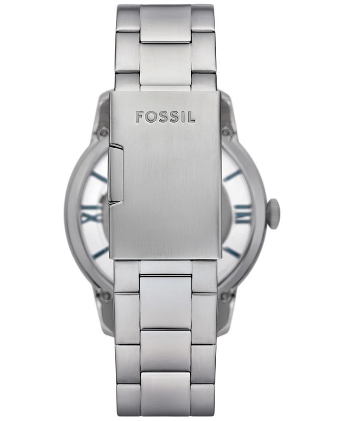 Fossil Men's Townsman Automatic Silver-Tone Stainless Steel Watch 44mm ...