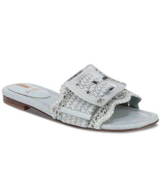 Sam Edelman Women's Bambi Raffia Buckle Slide Sandals - Macy's
