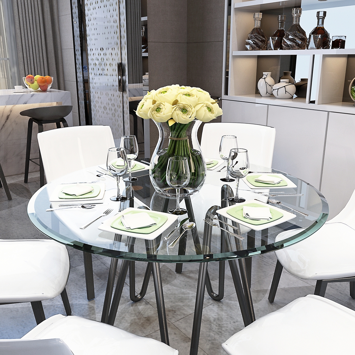Click here for Streamdale 38" Beveled Polished Glass Tableto... prices