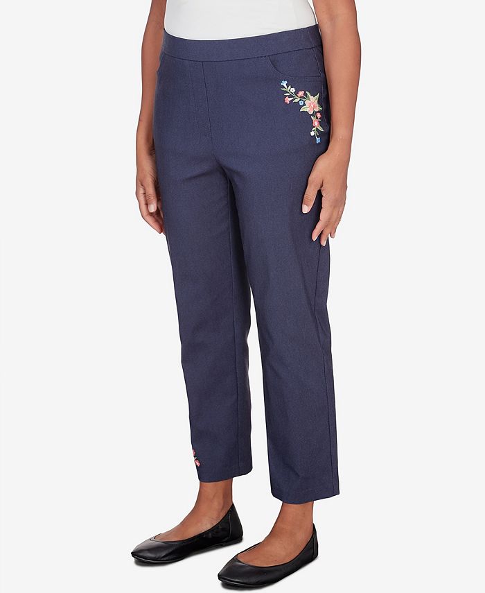Alfred Dunner Women's A Fresh Start Embroidered Allure Pull On Ankle ...