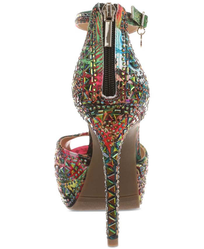 Thalia Sodi Women's Chacey Embellished T-Strap Platform Pumps - Macy's