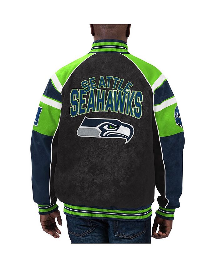 G-III Sports by Carl Banks Men's Black Seattle Seahawks Faux Suede ...