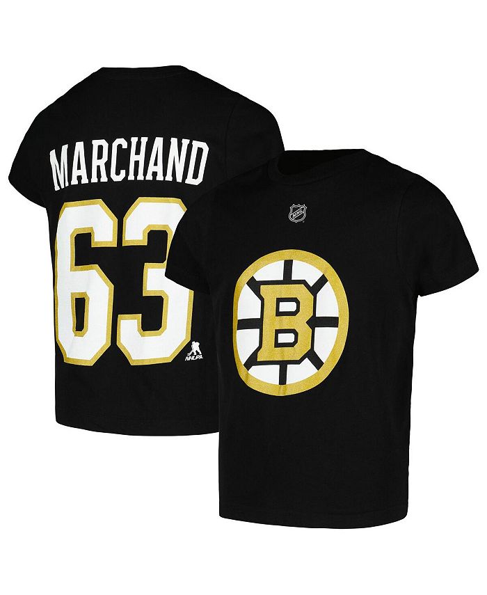 Outerstuff Big Boys Brad Marchand Black Boston Bruins Name and Number T ...