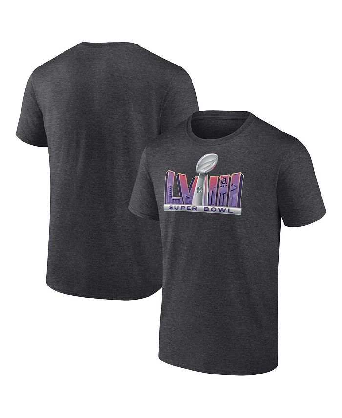 Fanatics Men's Heather Charcoal Super Bowl LVIII Trophy Dimension T ...