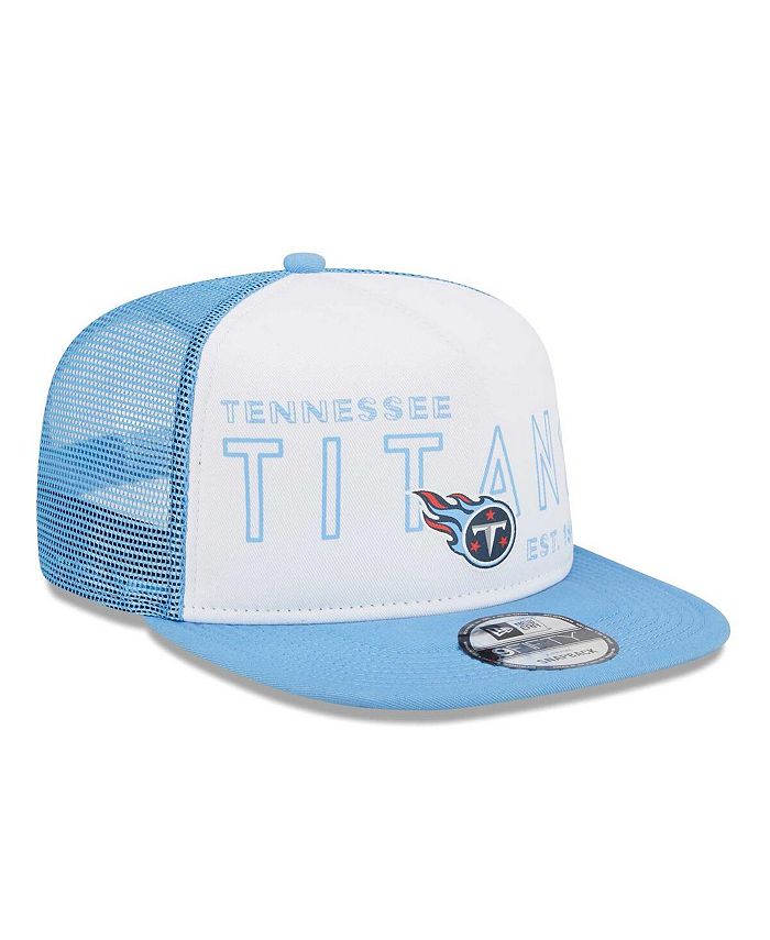 New Era Men's White, Light Blue Tennessee Titans Banger 9FIFTY Trucker ...
