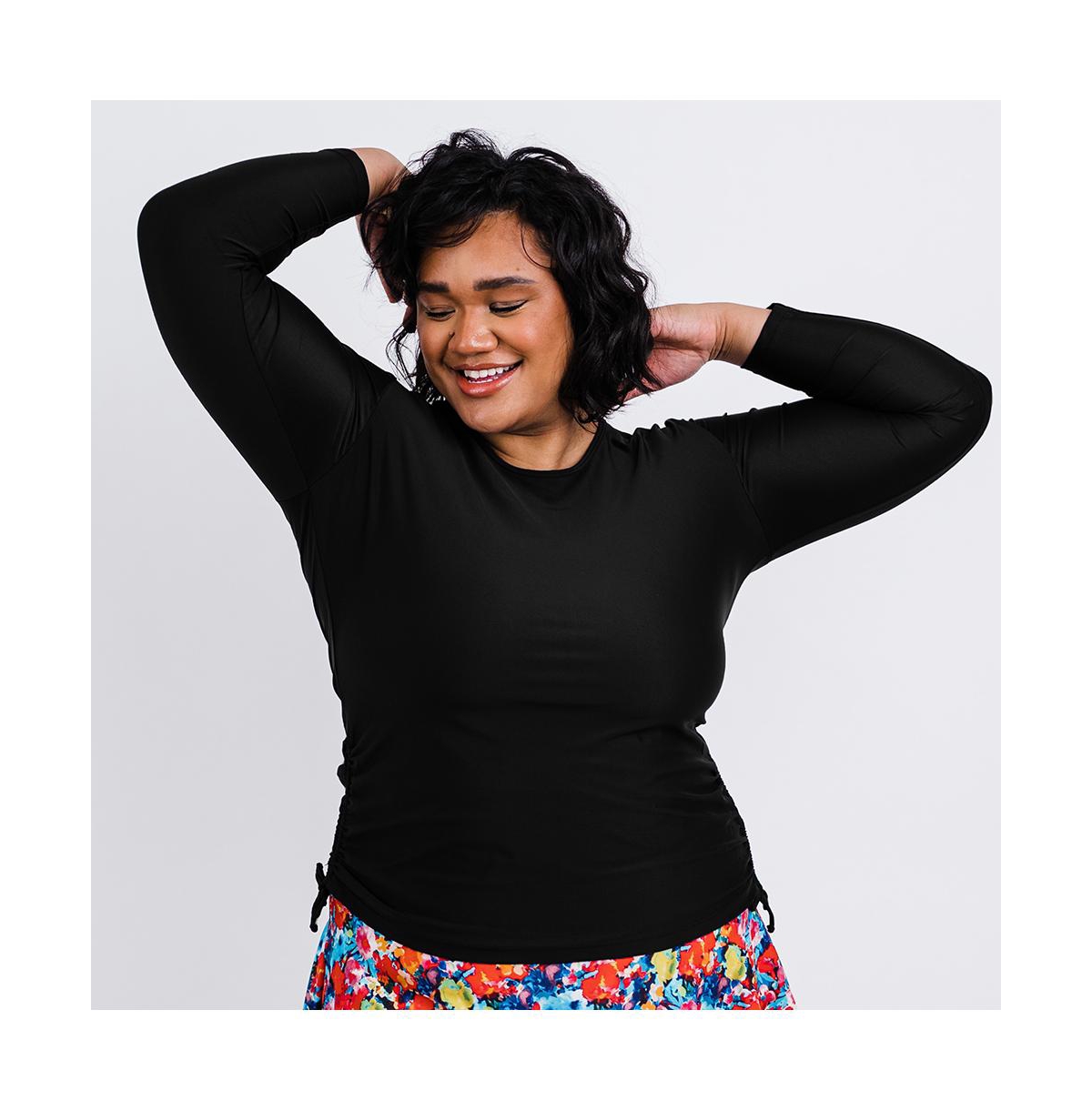 Click here for Calypsa Womens Plus Size Nora Swim Top - Black prices