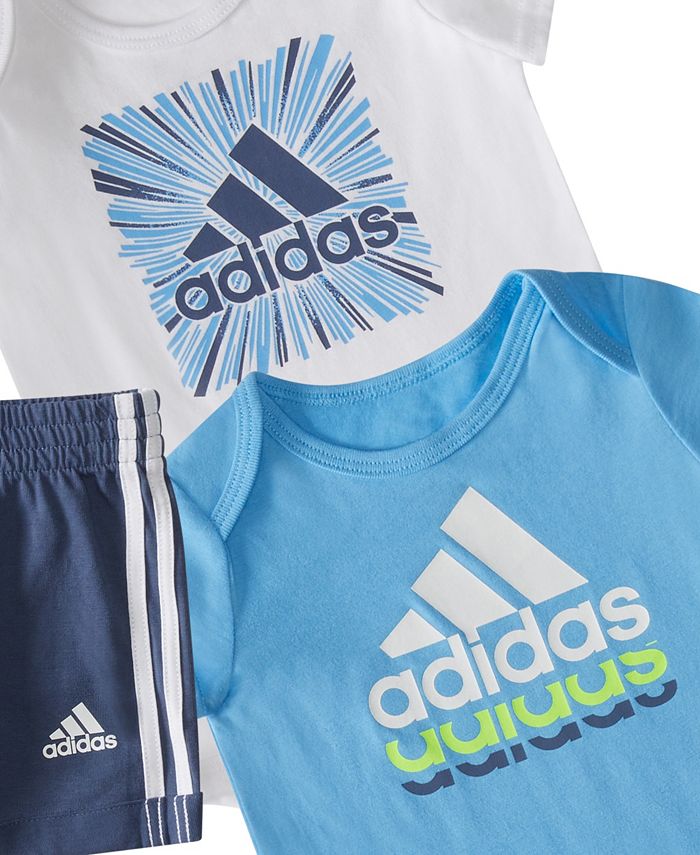 adidas Baby Boys Logo Bodysuits and Shorts, 3 Piece Set - Macy's