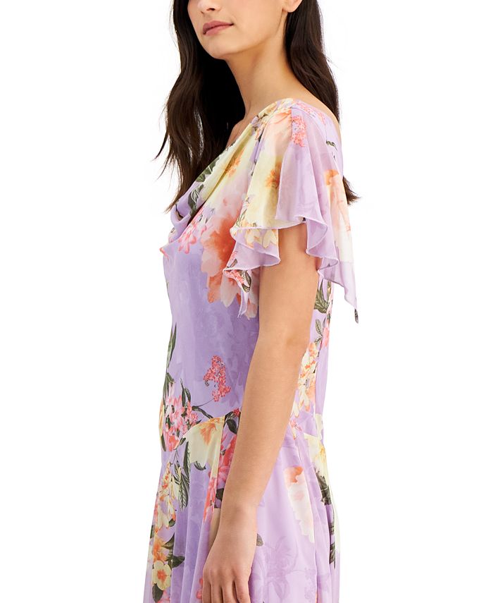 Robbie Bee Women's Chiffon Flowy A-Line Midi Dress - Macy's