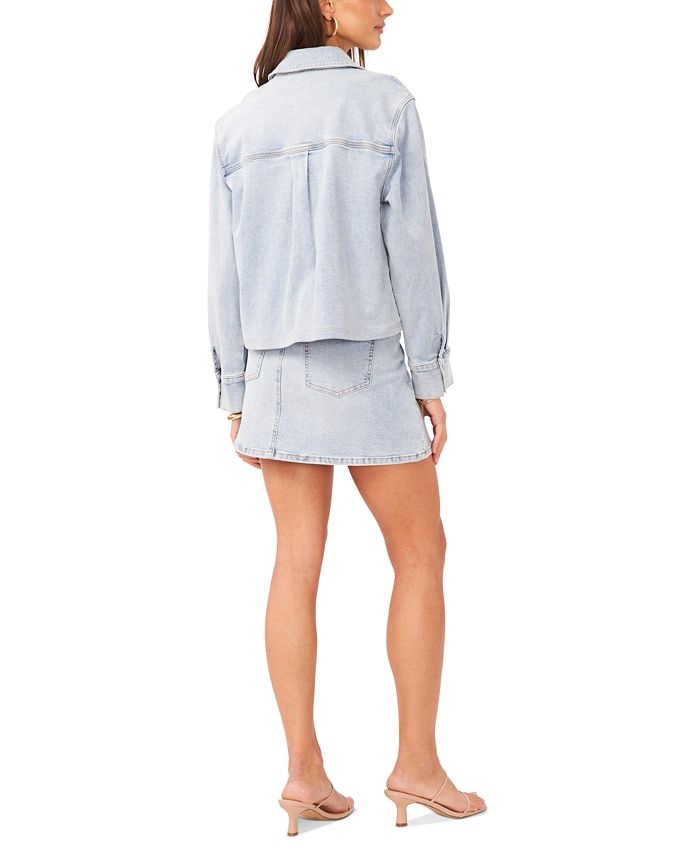 1.STATE Women's Cropped Front Pocket Denim Jacket - Macy's