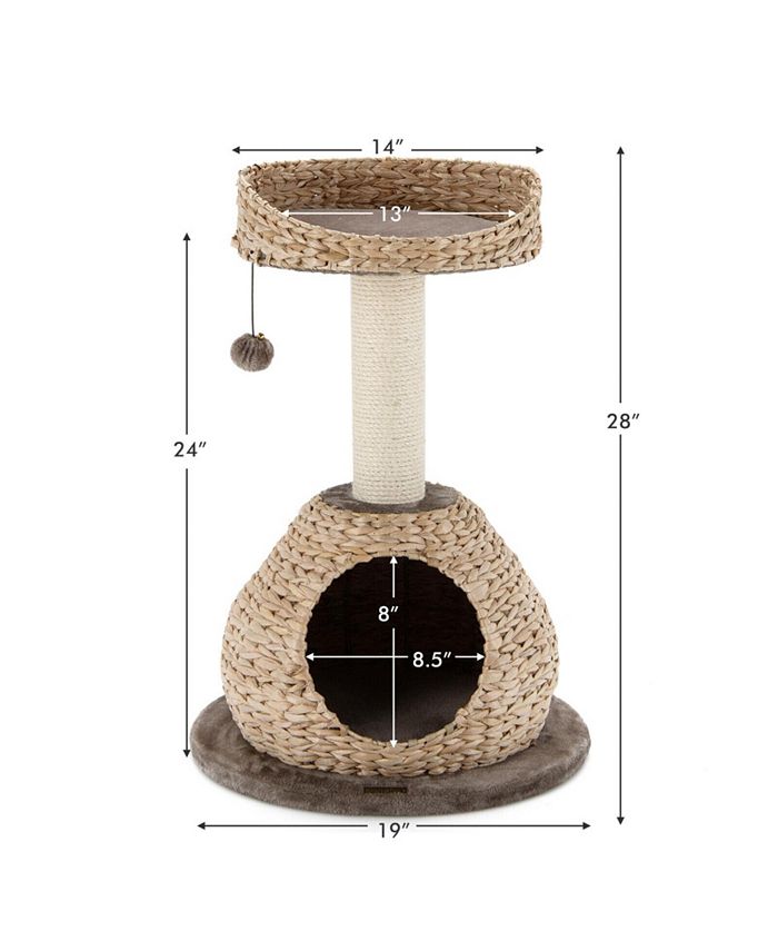 SUGIFT 28 Inches Hand-Made Cat Tree Tower with Jump Platform - Macy's