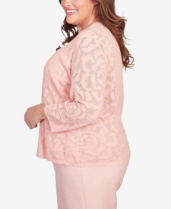 Alfred Dunner Plus Size English Garden Flower Stitch Two in One Top ...