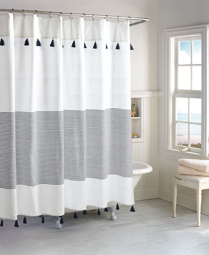 Peri Home Panama Stripe Shower Curtain, 72" x 72" - Macy's