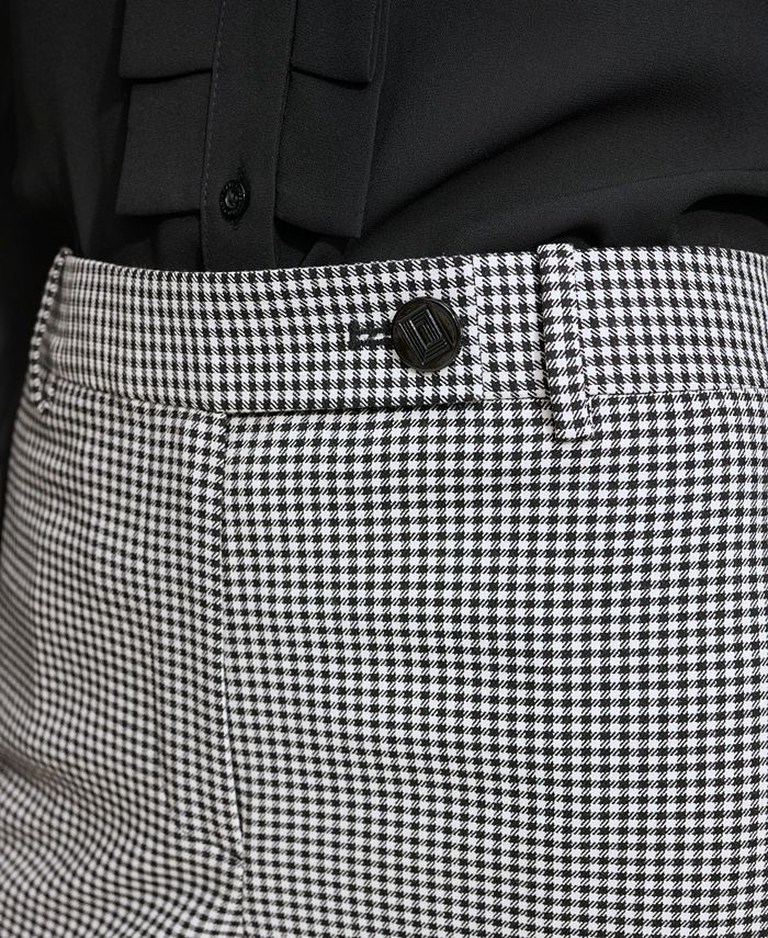 Karl Lagerfeld Women's Gingham Straight-Leg Pants - Macy's