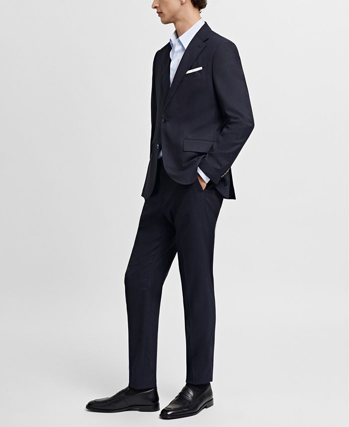 MANGO Men's Slim-Fit Herringbone Wool Suit Jacket - Macy's