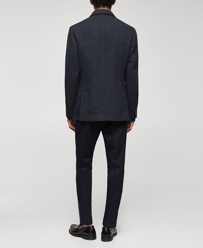 MANGO Men's Slim-Fit Herringbone Wool Suit Jacket - Macy's