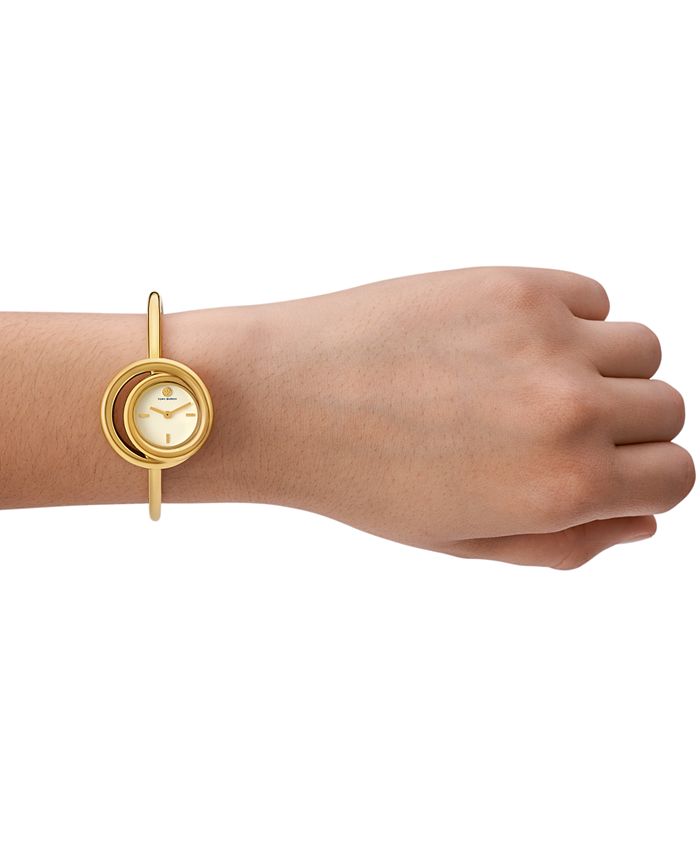 Tory Burch Women's The Miller Gold-Tone Stainless Steel Bangle Bracelet ...