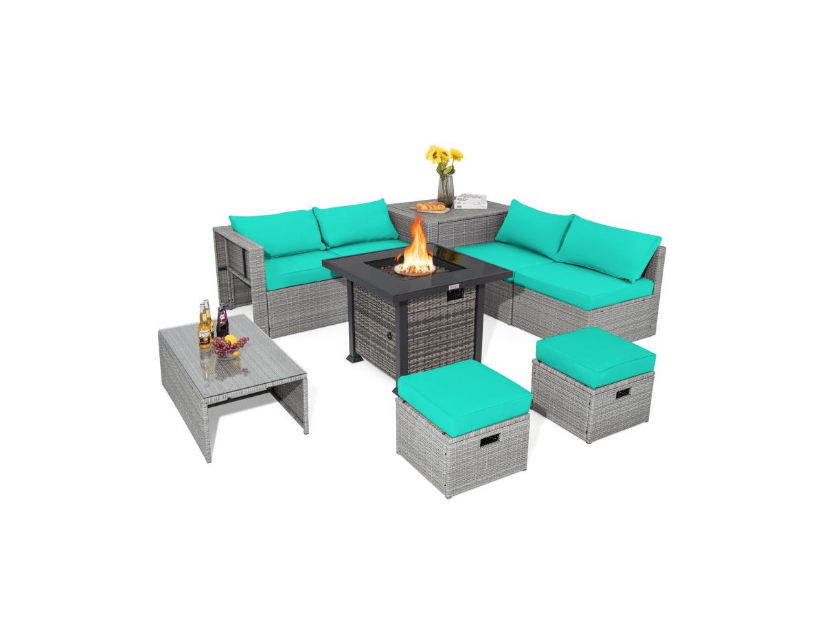 Click here for Slickblue 9 Pieces Outdoor Patio Furniture Set wit... prices