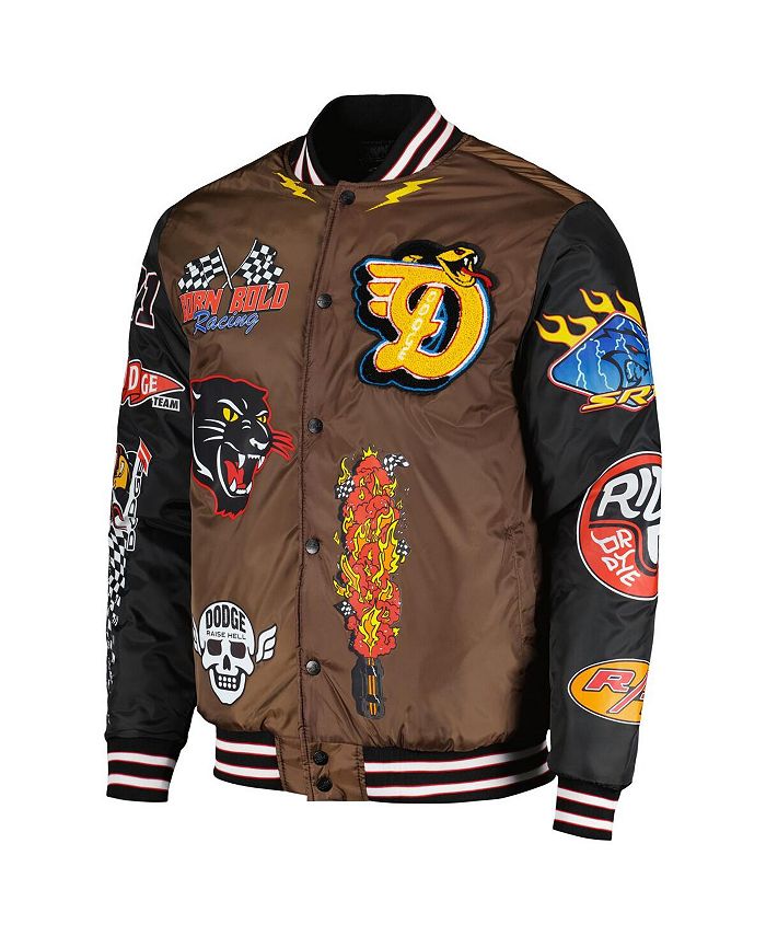 Reason Men's and Women's Brown Dodge Born Wild Racing Full-Snap Jacket ...