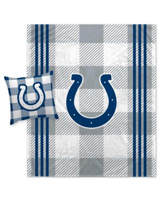 Pegasus Home Fashions Indianapolis Colts Gray Plaid Stripes Blanket and ...