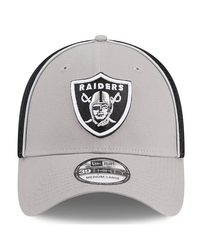 New Era Men's Gray Las Vegas Raiders Pipe 39THIRTY Flex Hat - Macy's