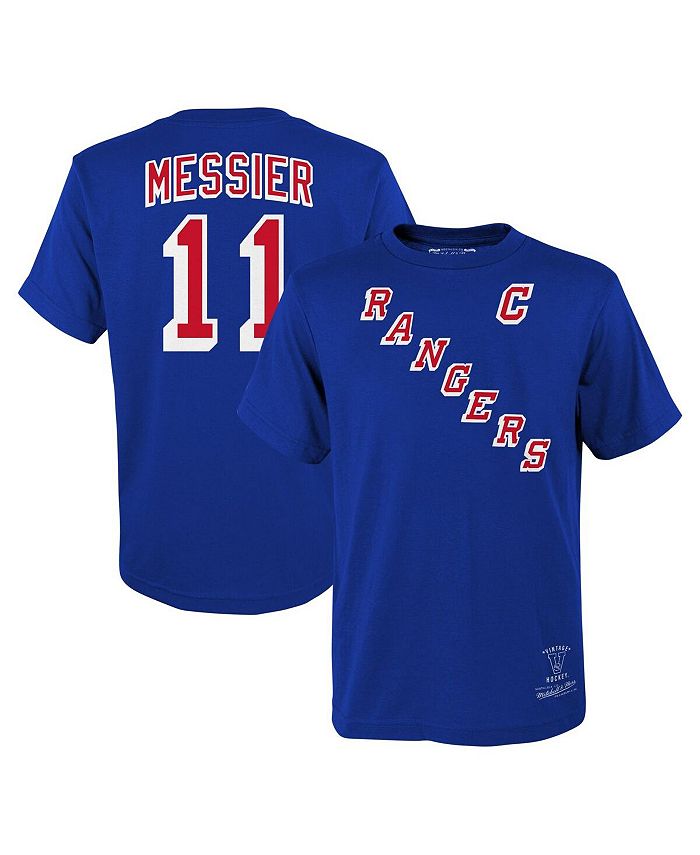 Mitchell & Ness Big Boys Mark Messier Blue New York Rangers Name ...
