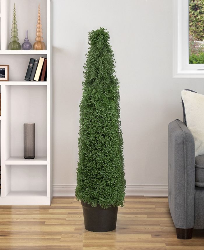Northlight 4' Artificial Boxwood Cone Topiary Tree with Pot Unlit - Macy's