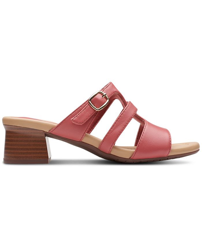 Clarks Women's Desirae Palm Triple-Strap Open-Back Sandals - Macy's