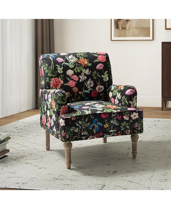 Hulala Home Montross Traditional Wooden Upholstered Armchair with ...