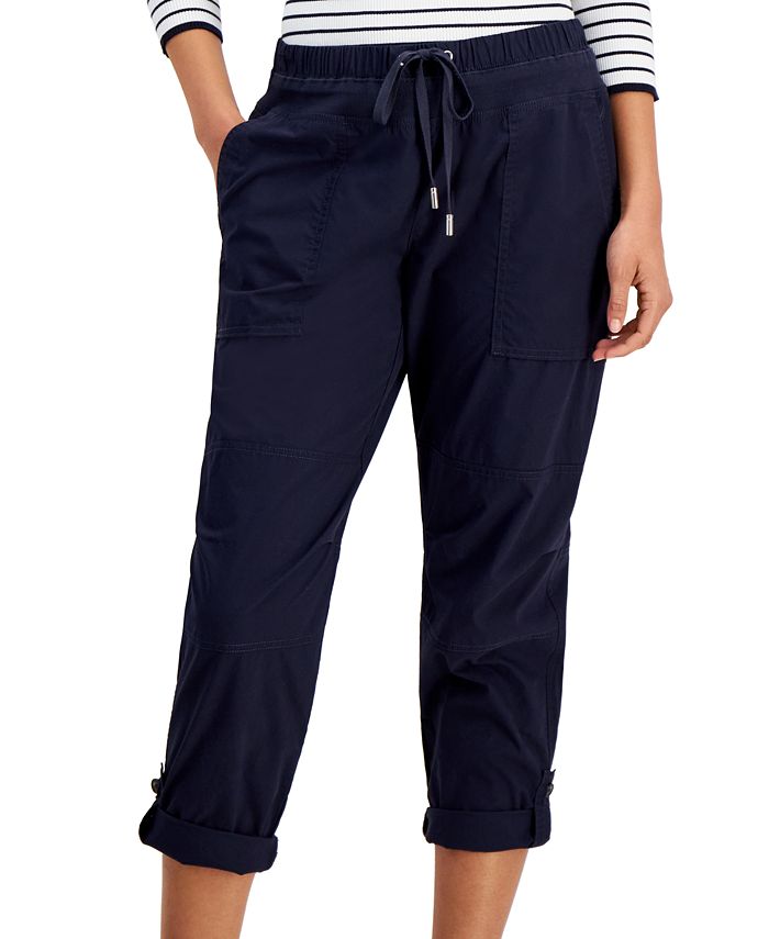 Nautica Jeans Women's Cotton Roll-Tab Utility Pants - Macy's