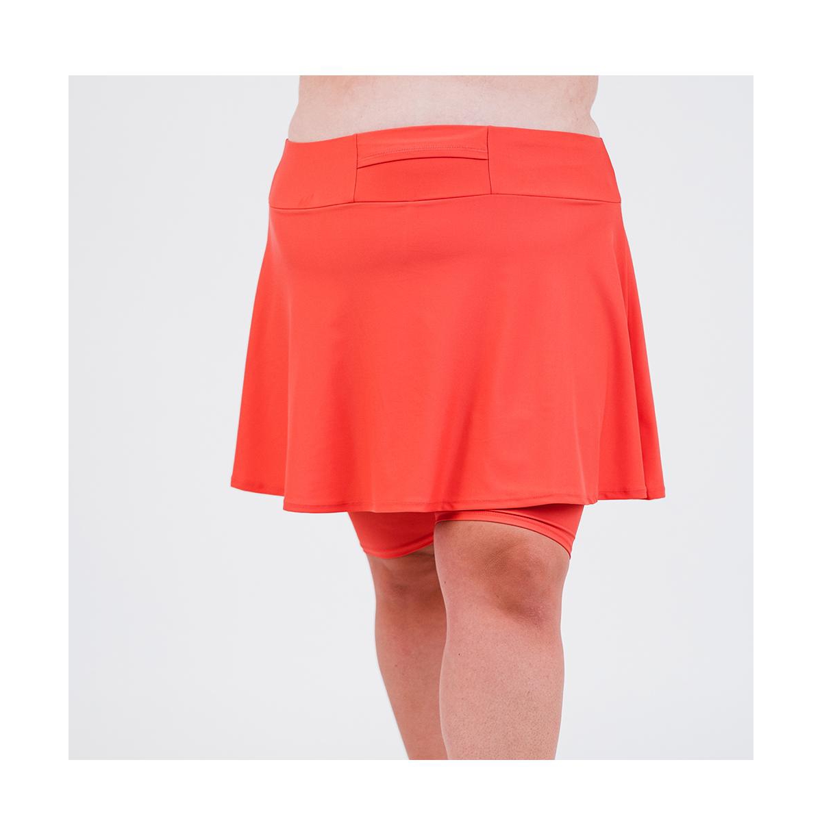 Click here for Calypsa Plus Size Midi Swim Skort - Coral prices