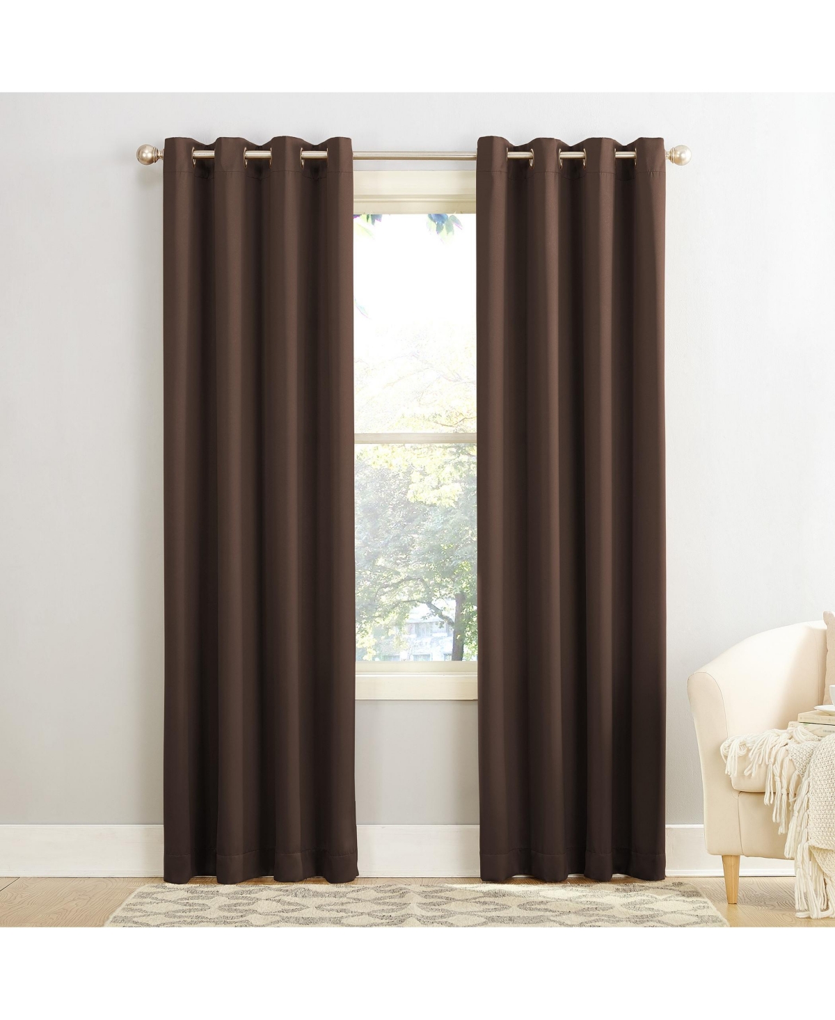 Click here for Grant Room Darkening Grommet Curtain Panel - Choco... prices