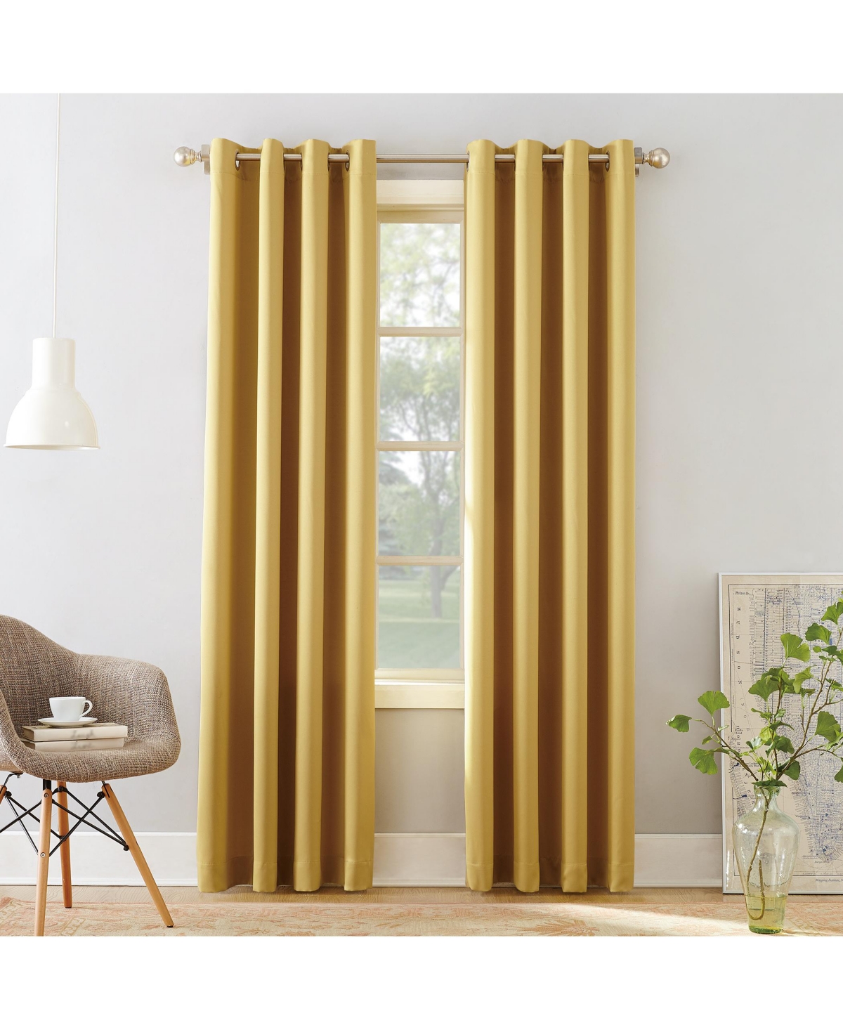 Click here for Grant Room Darkening Grommet Curtain Panel - Flax prices