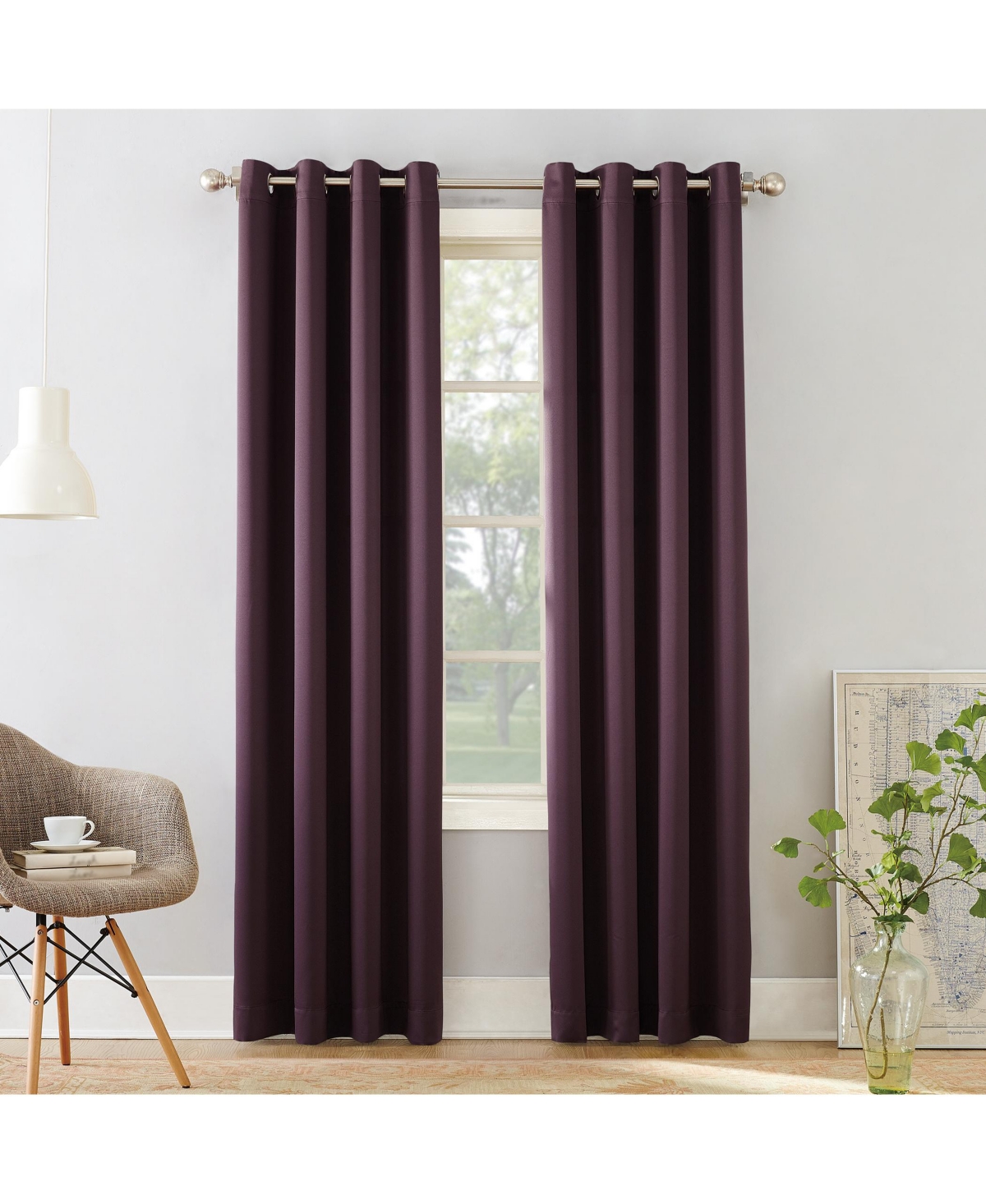 Click here for Grant Room Darkening Grommet Curtain Panel - Plum prices