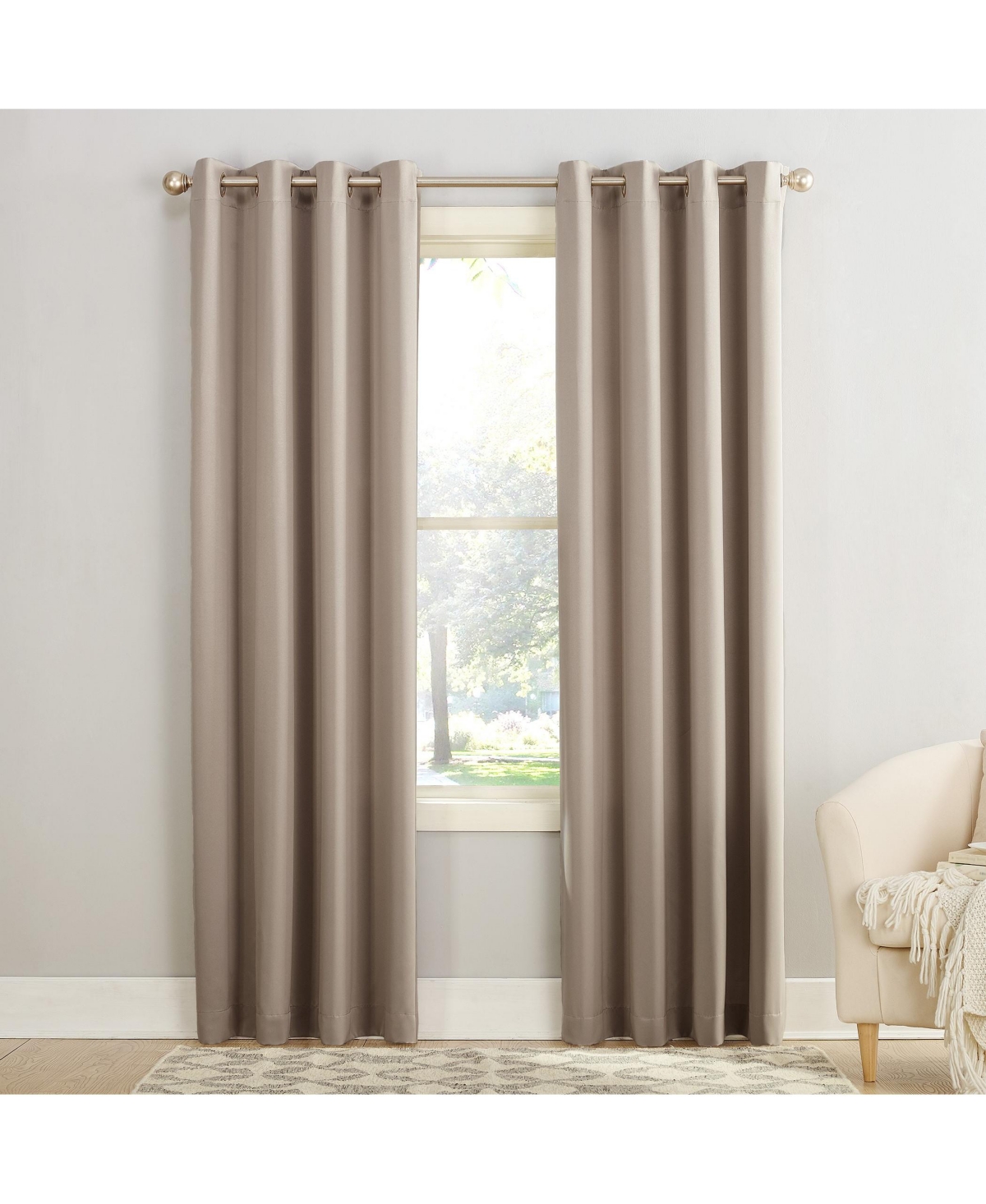 Click here for Grant Room Darkening Grommet Curtain Panel - Stone prices