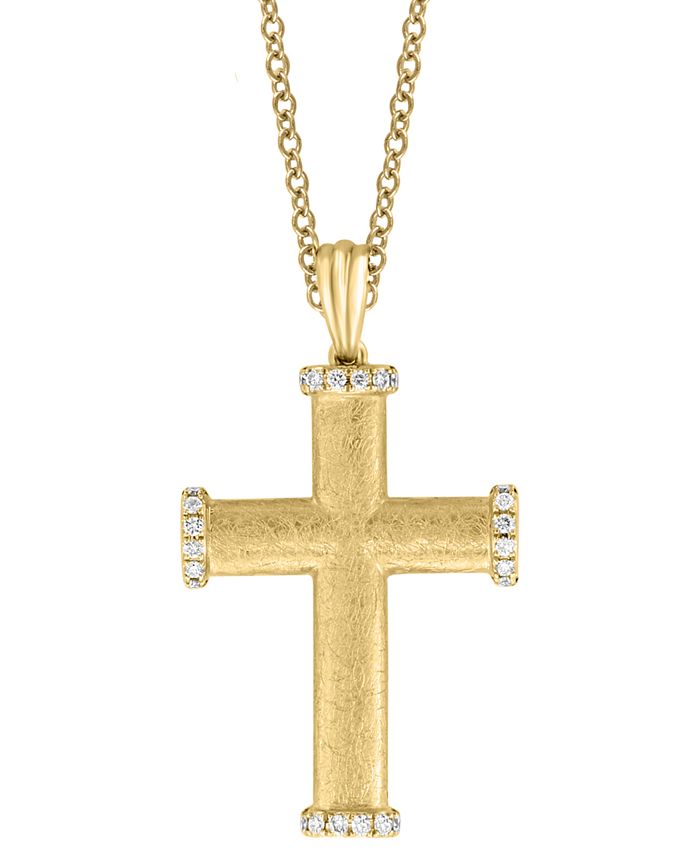 EFFY Collection EFFY® Diamond Cross 18" Pendant Necklace (1/4 ct. t.w ...