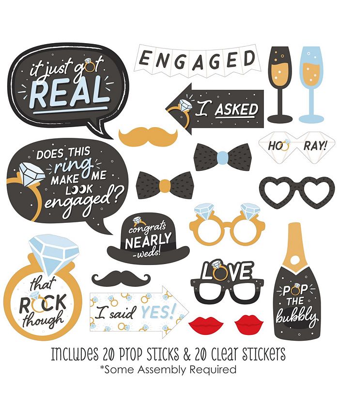 Big Dot of Happiness Just Engaged - Black and White - Engagement Party ...