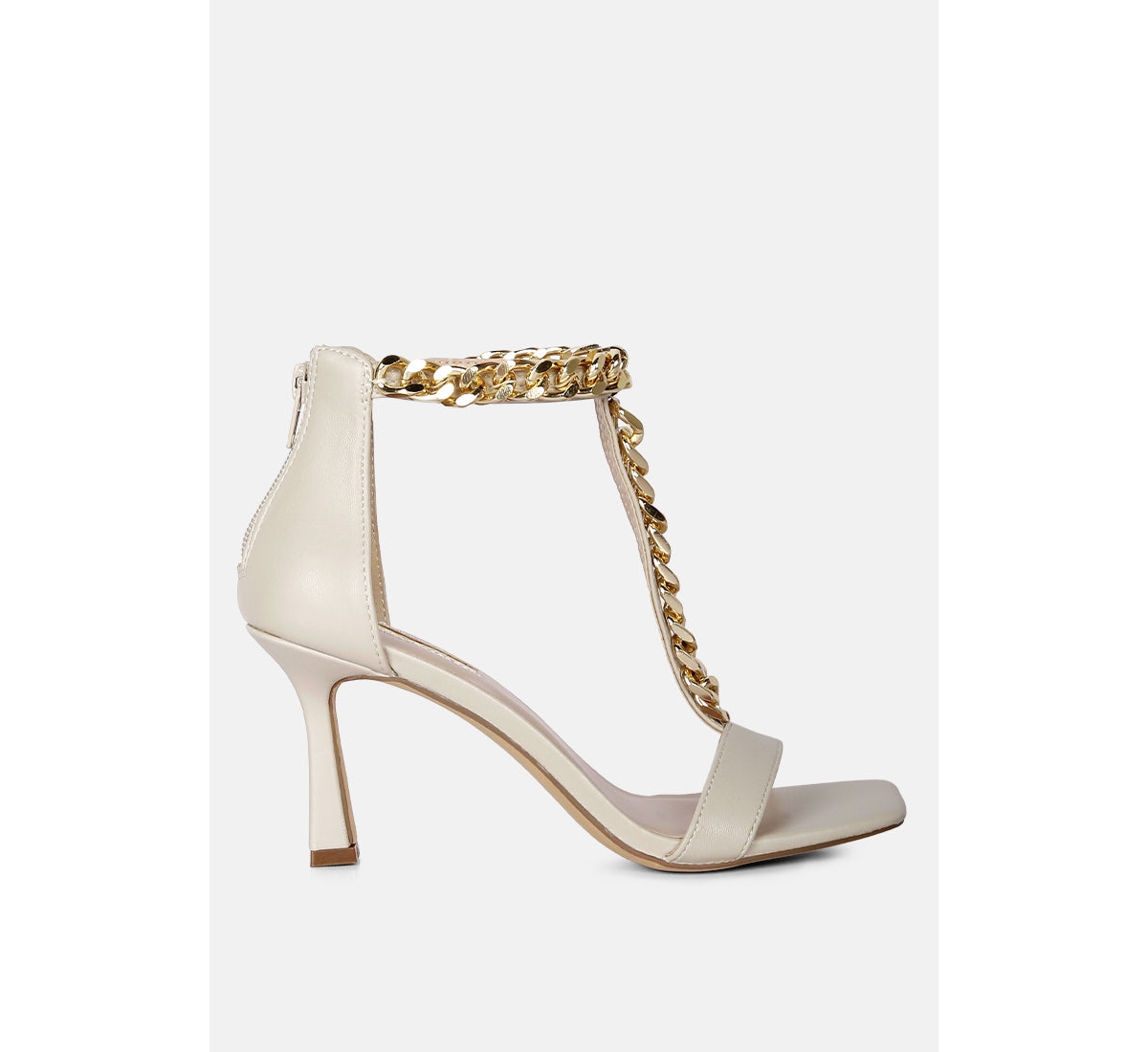 Click here for Womens Real Gem T Strap Chain Detail Sandals - Tau... prices