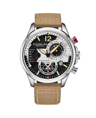 Stuhrling Model 4029 Men's Japan Quartz Chronograph, Leather Strap ...