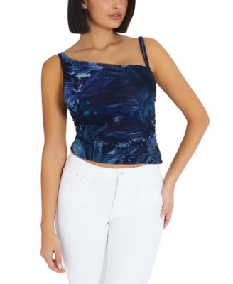 GUESS Women's Dinah Printed Asymmetric Sleeveless Top - Macy's