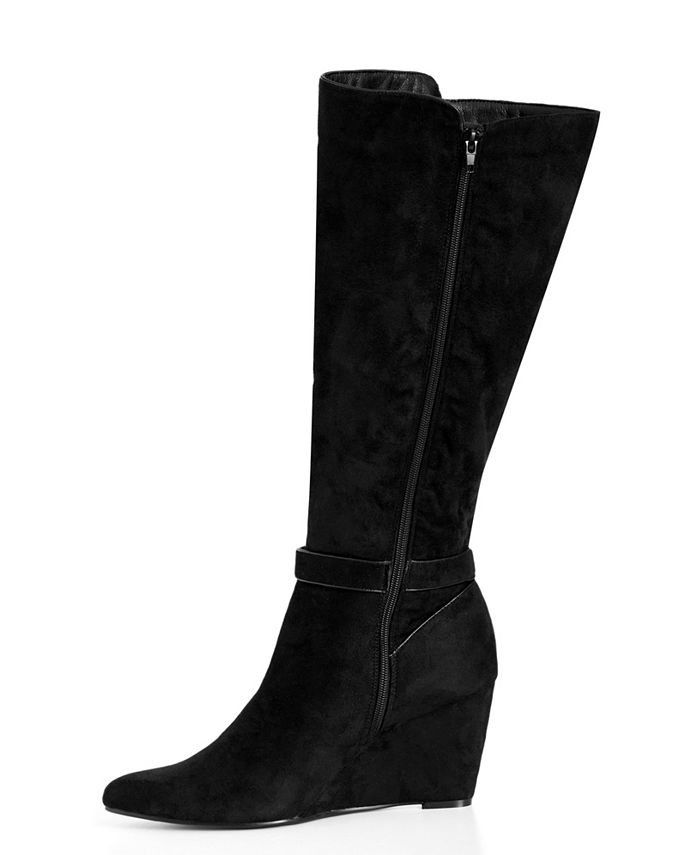 CITY CHIC Wide Fit Clea Knee Wedge Boot - Macy's