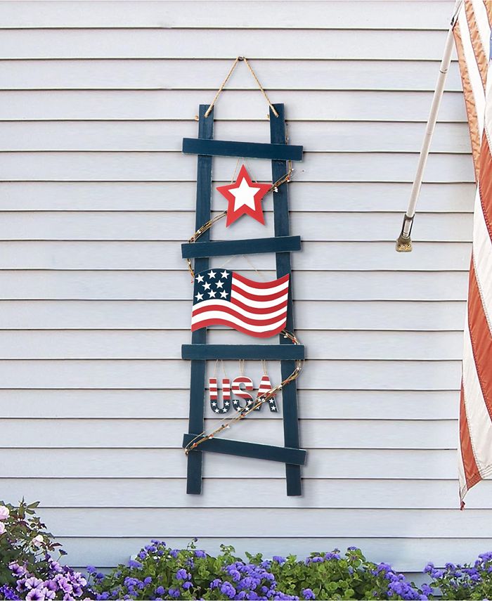Glitzhome 36" H Patriotic, Americana Ladder-Shaped "USA" Porch Decor ...