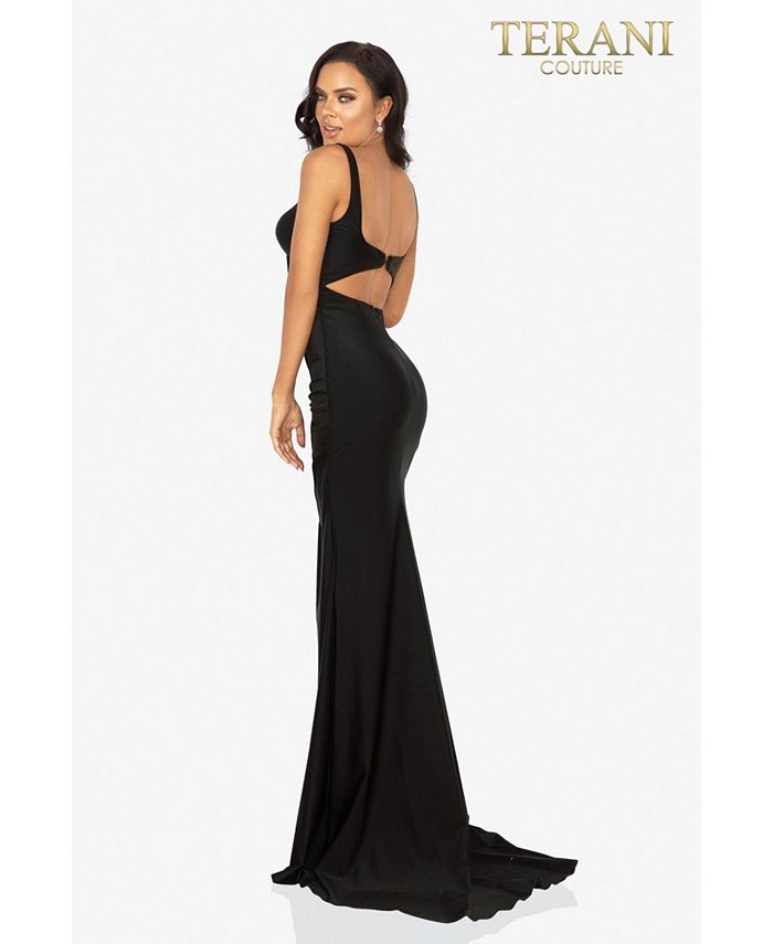 Terani Couture Cut Out Midriff Prom Dress with twist - Macy's