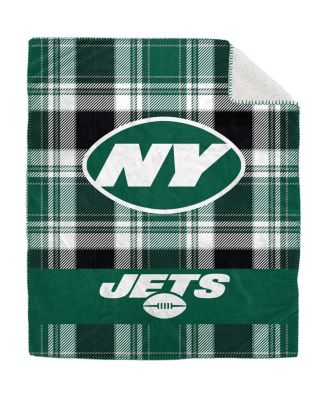 Pegasus Home Fashions New York Jets 50" x 60" Plaid Flannel Sherpa ...