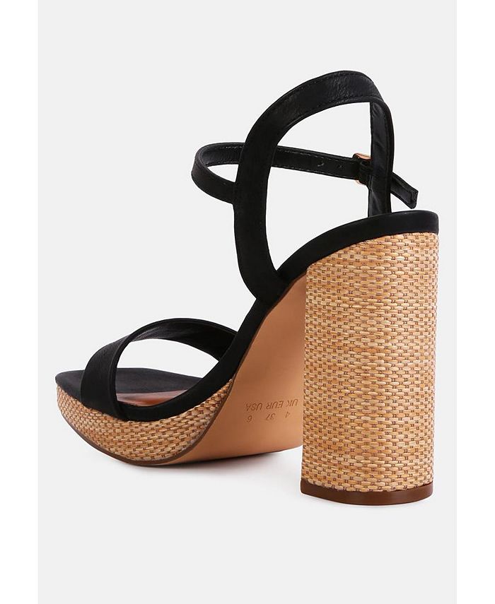 London Rag Buxor Woven Textured High Block Heeled Sandals - Macy's
