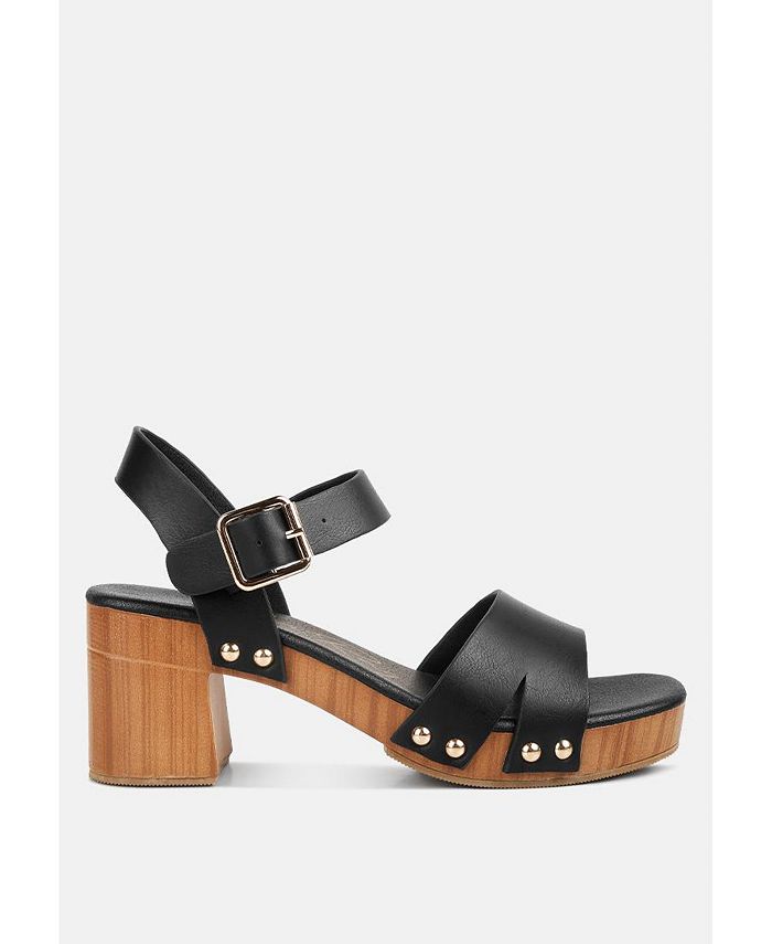 London Rag Campbell Faux Leather Textured Block Heel Sandals - Macy's