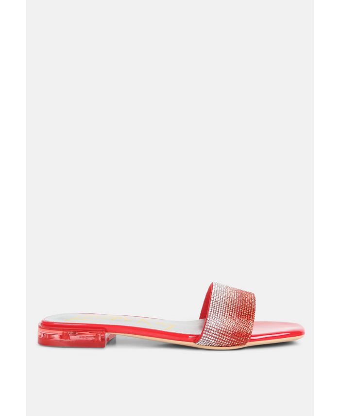 London Rag top flirt rhinestone slip on sandals - Macy's