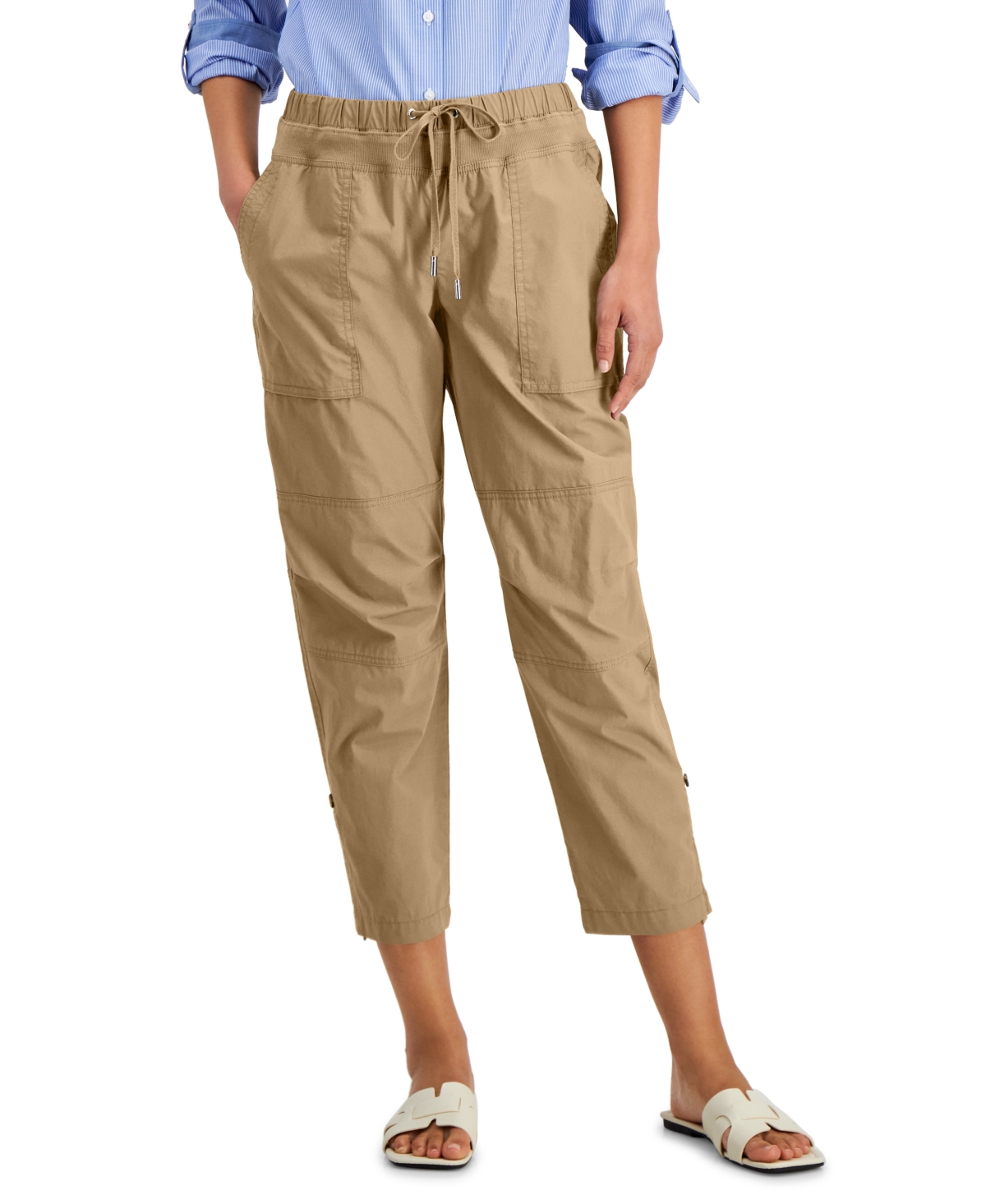 Click here for Nautica Jeans Womens Cotton Roll-Tab Utility Pants... prices