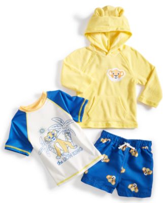 Disney Baby The Lion King 3-Pc. Printed Swim T-Shirt, Swim Trunks ...